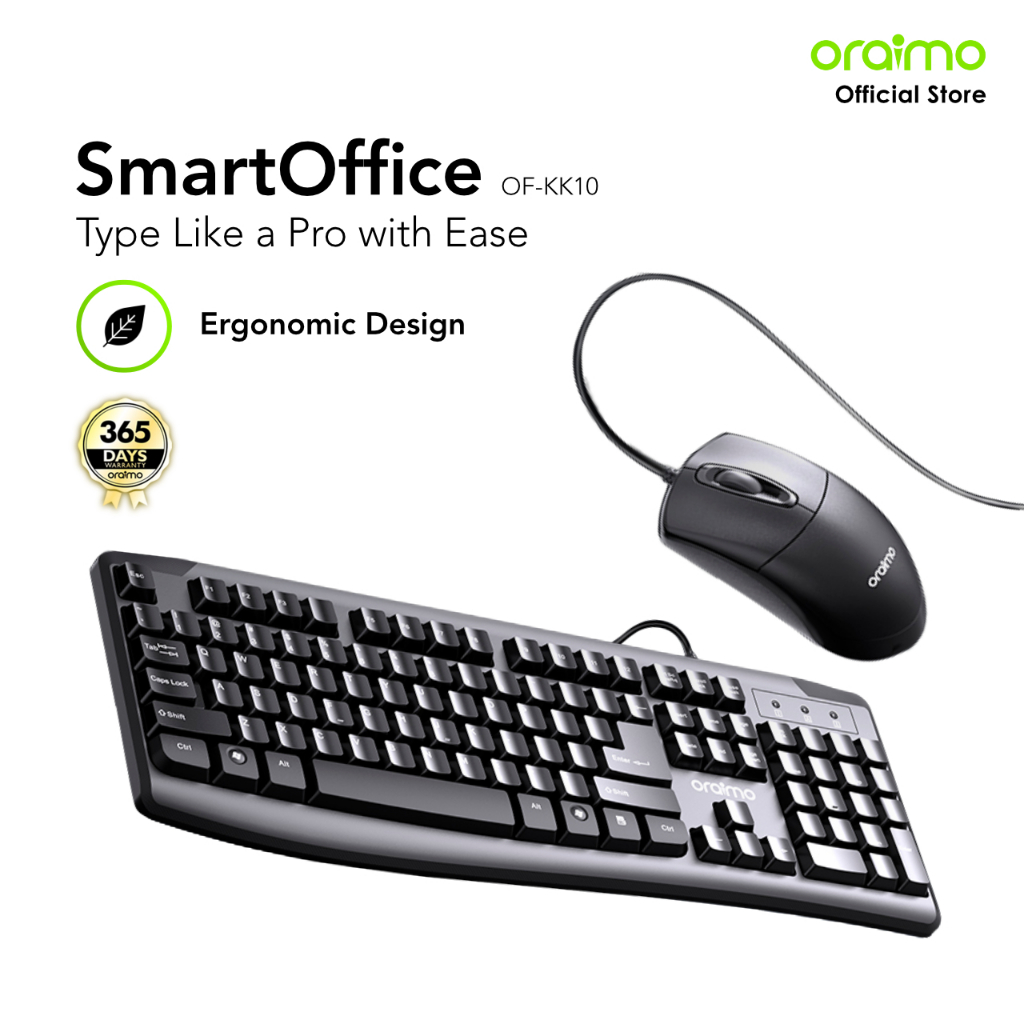 Jual oraimo Keyboard Mouse Combo OF-KK10 Kabel Kabel Desain Ergonomis ...