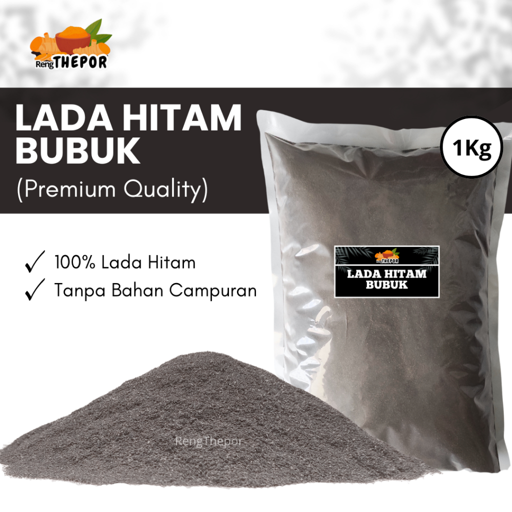 Jual Lada Hitam Bubuk Murni Bumbu Dapur Merica Bubuk 1kg | Shopee Indonesia