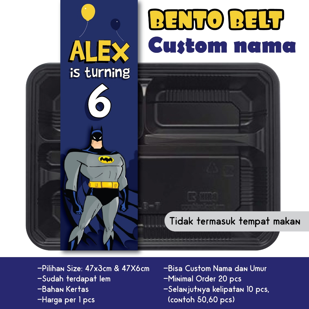 Jual BENTO BELT BATMAN PAPER BELT AVENGERS MARVEL BENTO BELT CUSTOM ...