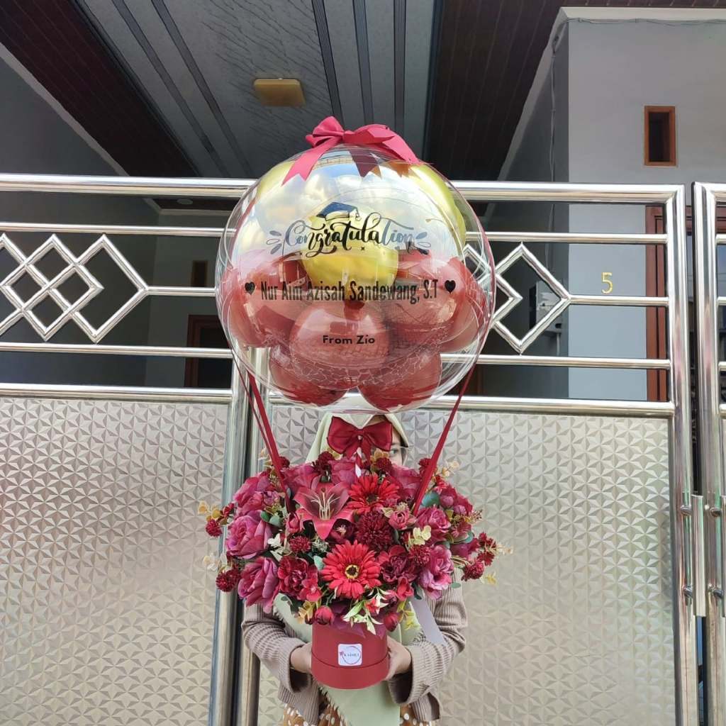 Jual Buket Balon Bucket Balon Bunga EXTRA LARGE FULL BUNGA Kaisha.ms ...