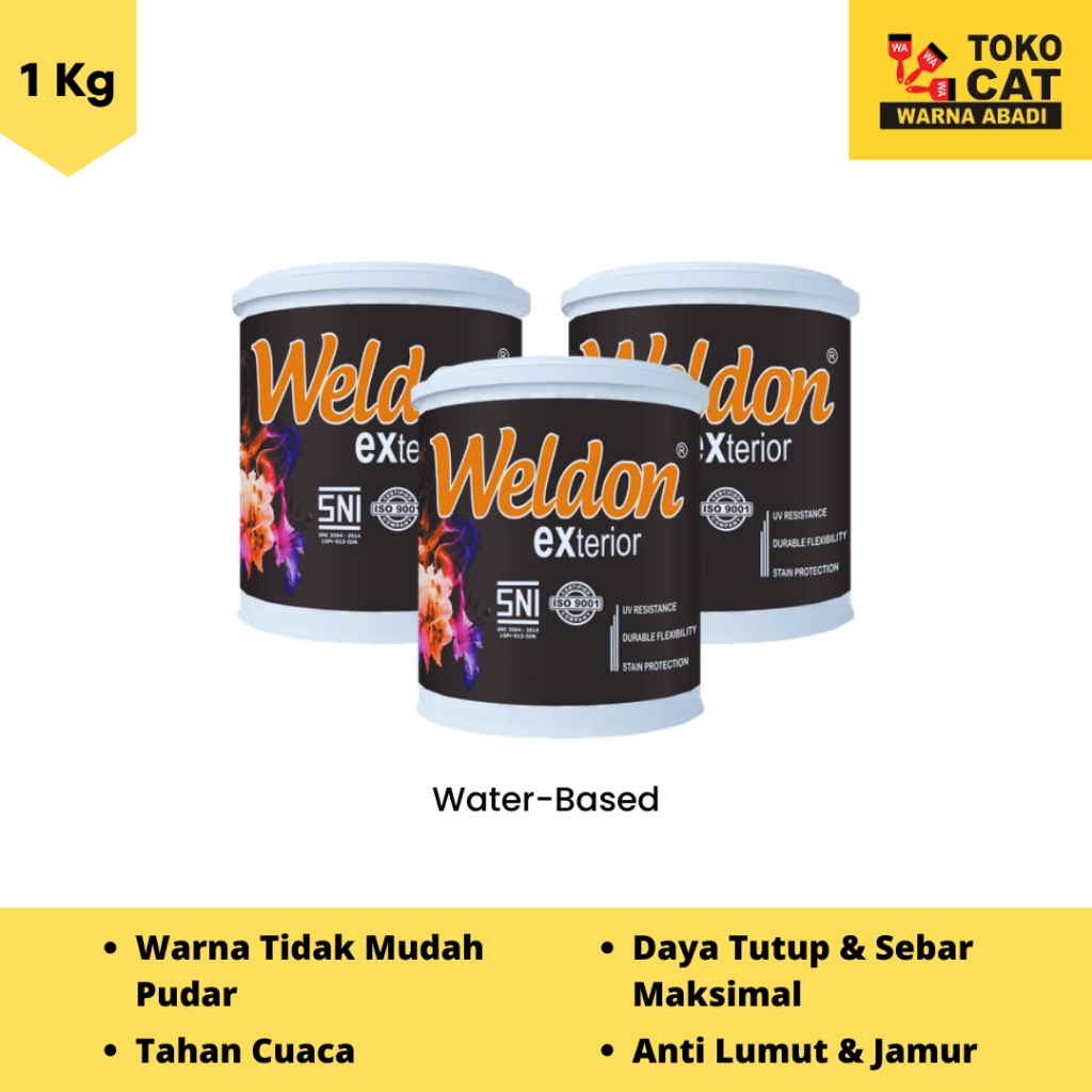 Jual CAT TEMBOK WELDON EXTERIOR KEMASAN 1 KG | Shopee Indonesia