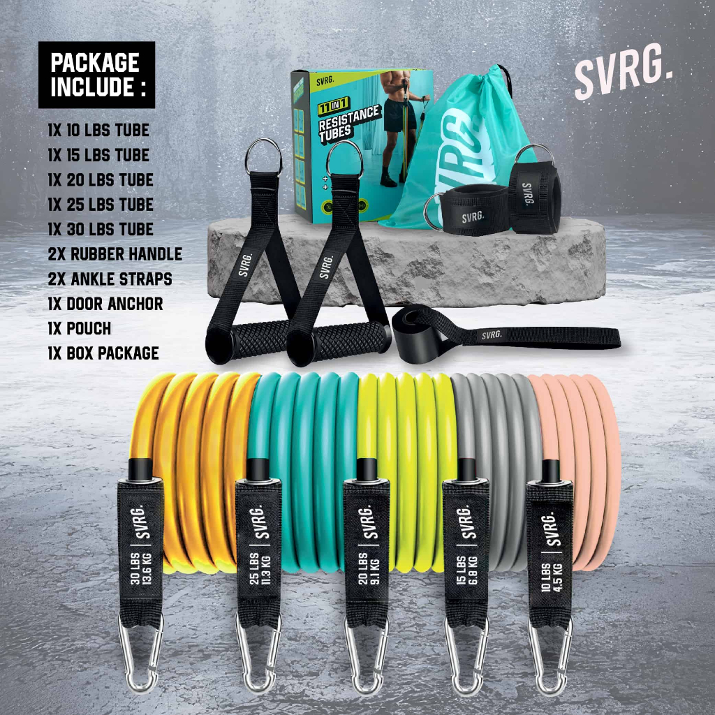 Jual Resistance Band / Resistance Tubes 11 in 1 by The Republic of ...