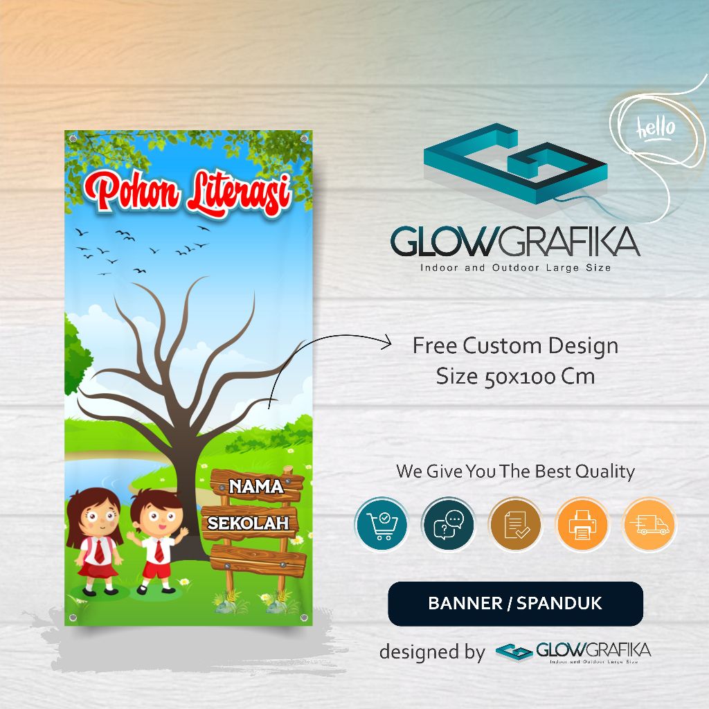 Jual Cetak Spanduk Banner Pohon Literasi | Shopee Indonesia
