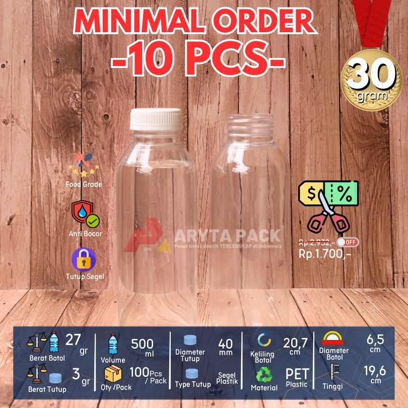 Jual Botol plastik PET 500ml kale bulat minuman mineral jus susu kopi ...