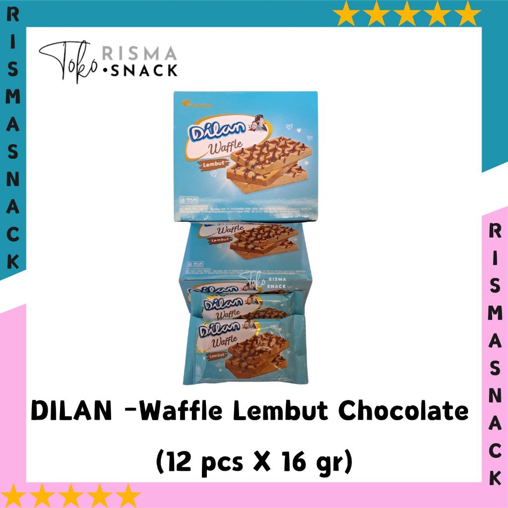 Jual Dilan Waffle Lembut Chocolate kemasan (12pcs x 16gr) | Shopee ...
