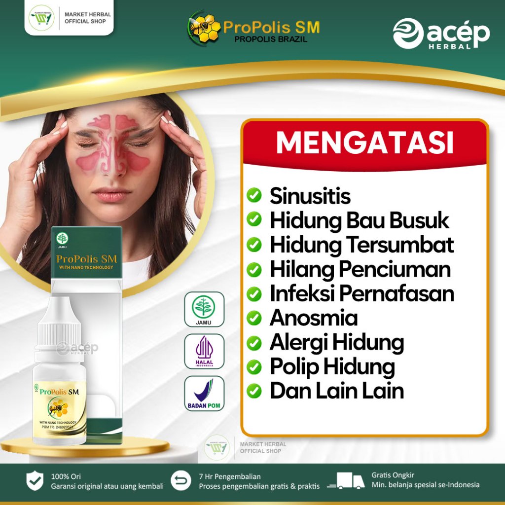 Jual Propolis SM - Obat Polip hidung, Sinusitis Menahun, Sering keluar cairan / lendir dari ...