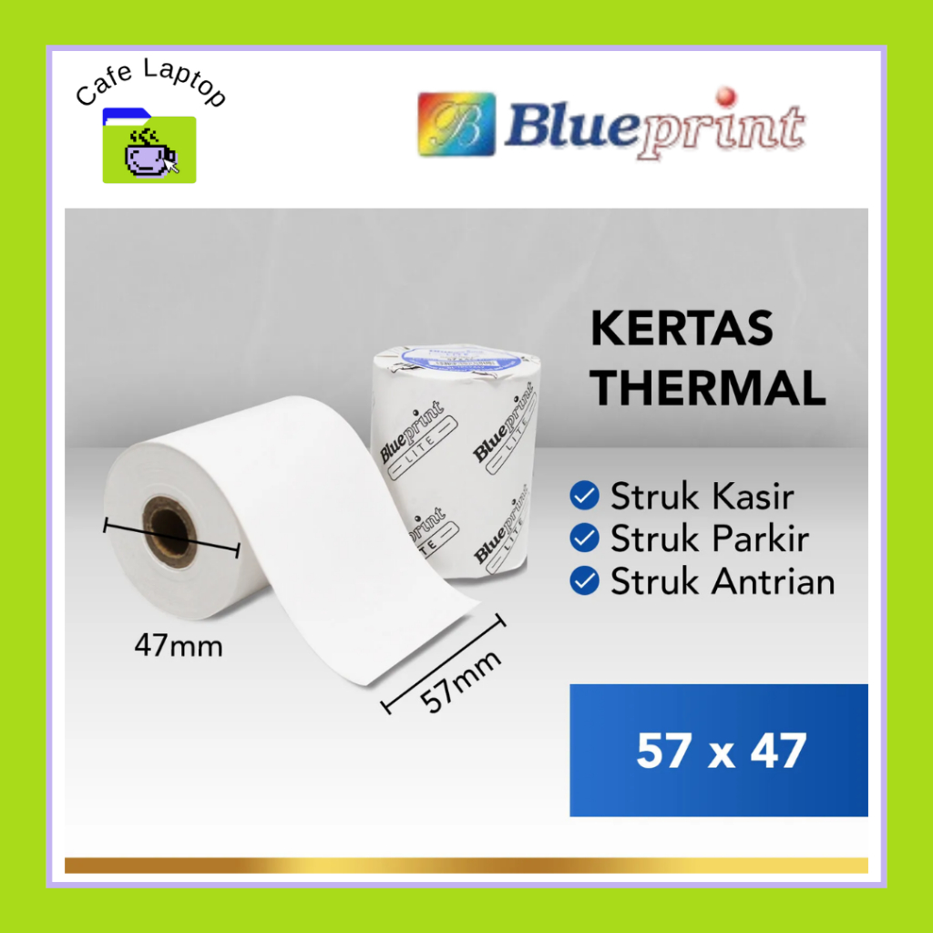 Jual Kertas Struk / Kertas Kasir / Kertas Thermal BLUEPRINT Lite 57x47 ...