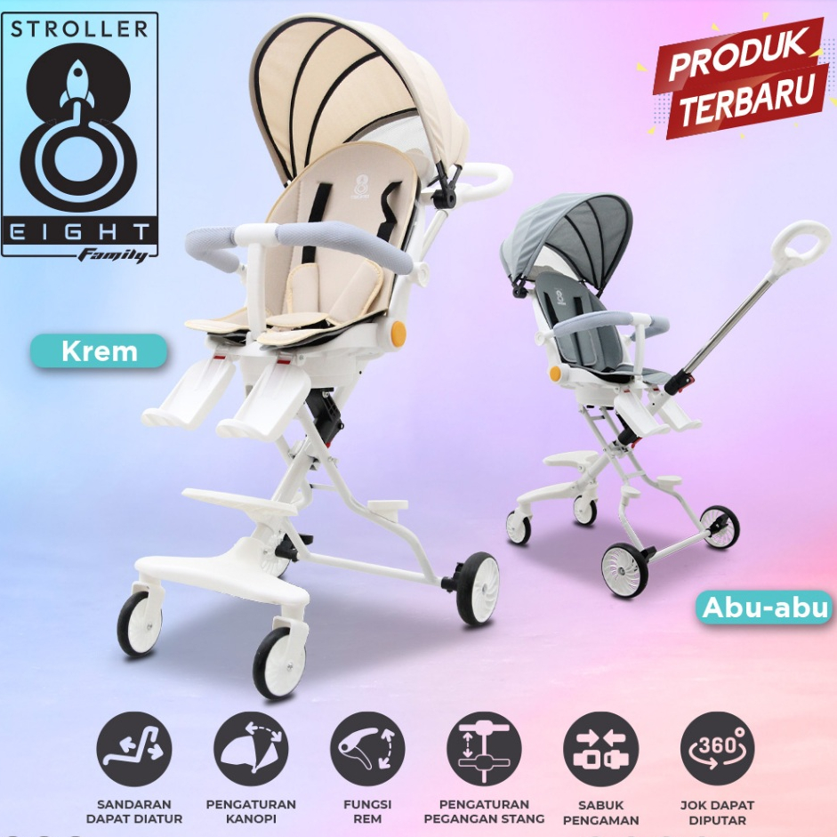 Jual Family Stroller Baby Kereta Dorong Bayi 2 Arah Traveling Foldable ...