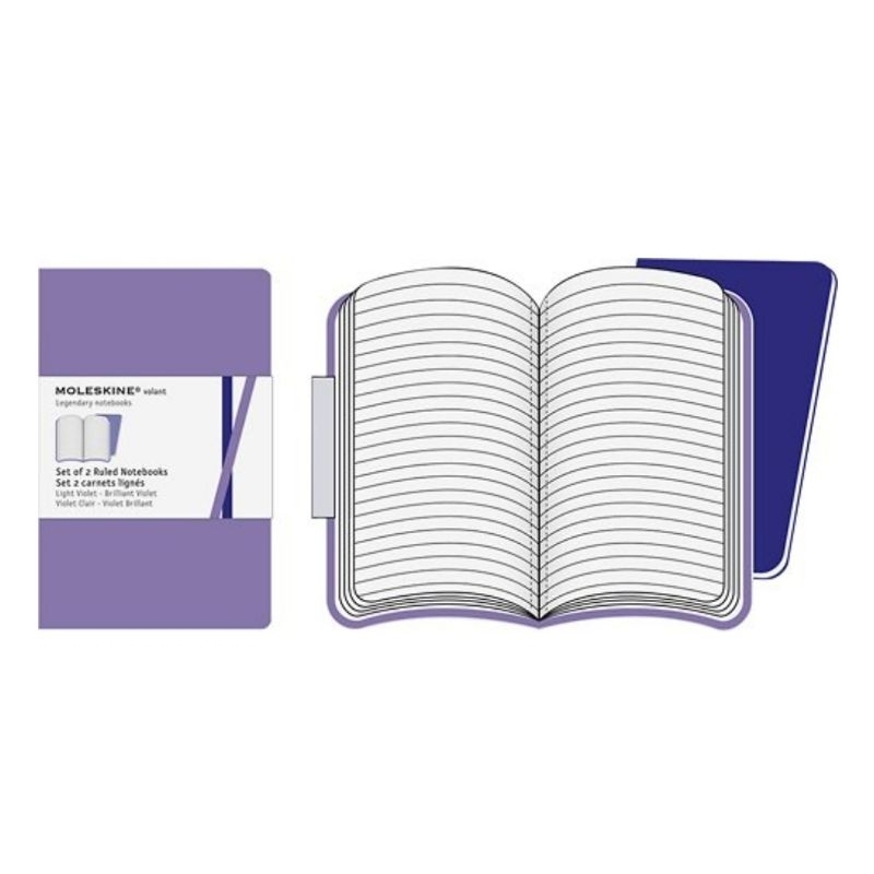 Jual Moleskine Ruled Notebooks Volant Violet Purple (isi 2pcs) | Shopee ...