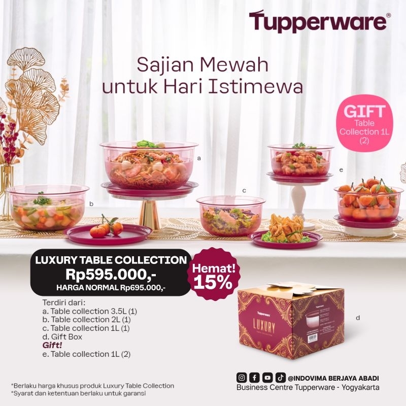 Jual Table collection luxury tupperware | Shopee Indonesia