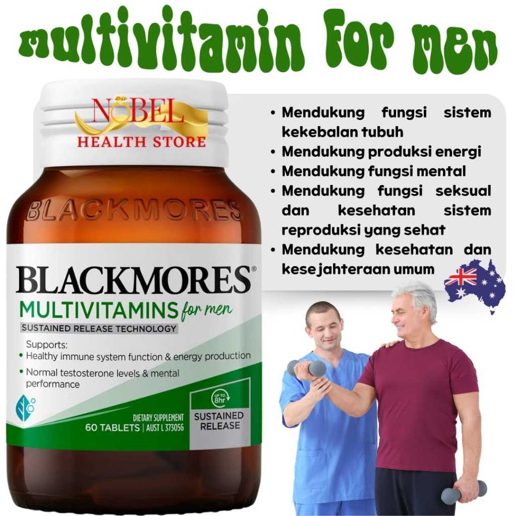Jual Blackmores Multivitamin For Men Sustained Release 60 Tablets | Shopee Indonesia