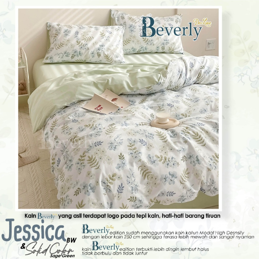 Jual Sprei Anti Geser Katun Lokal Motif Bunga BEVERLY Jessica | Shopee ...