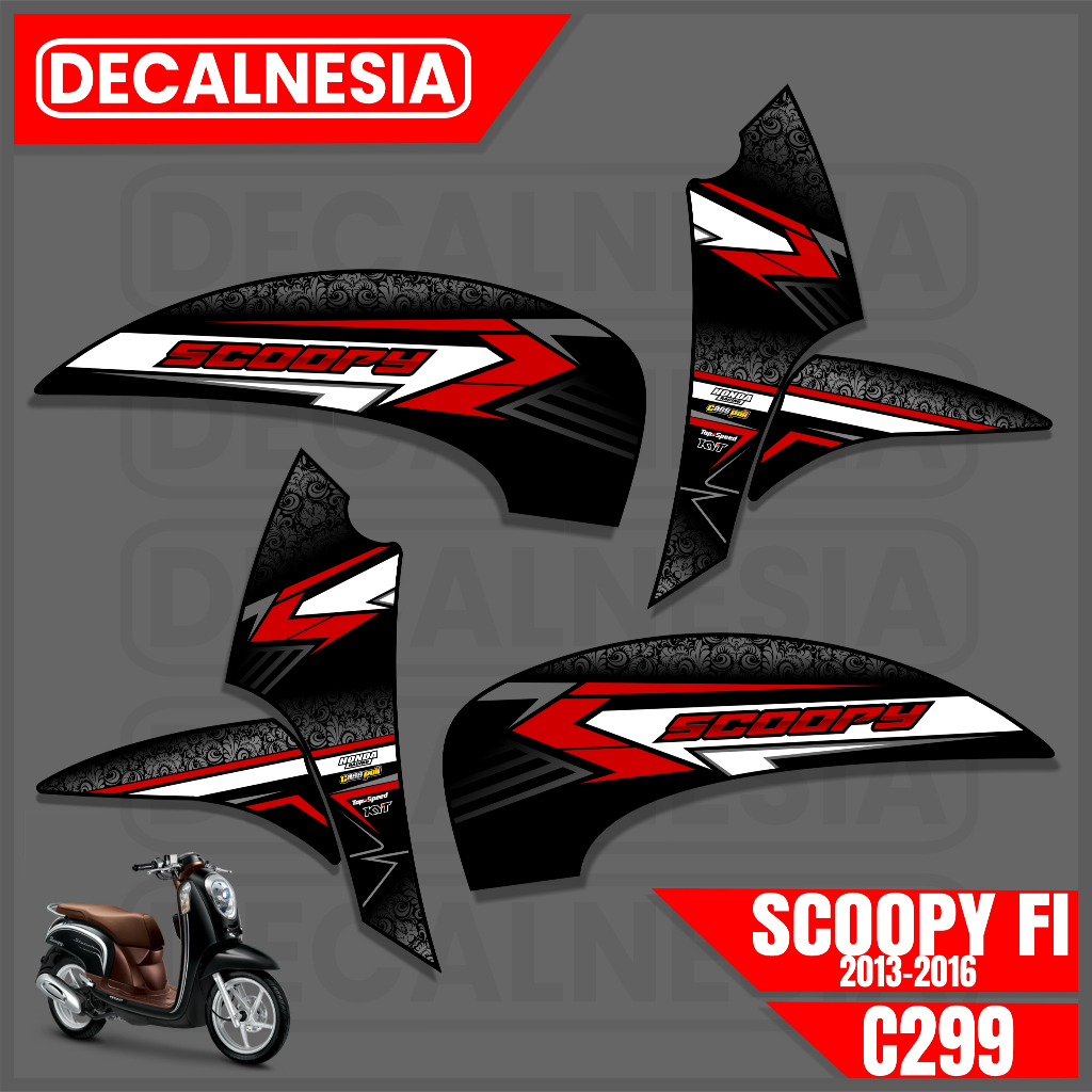 Jual Stiker Striping Motor Scoopy FI 2013 2014 2015 2016 Old Sticker ...