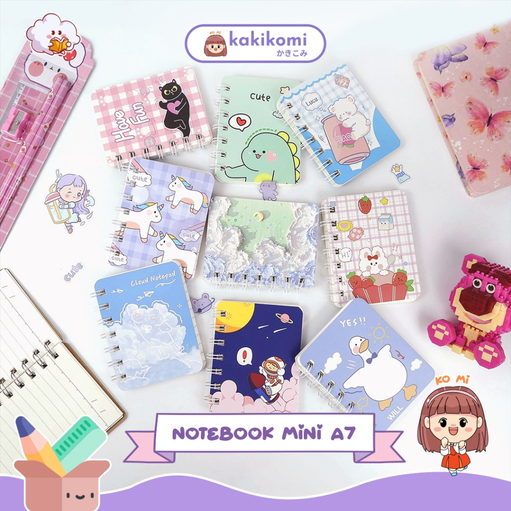 Jual Notebook A7 Buku Kecil Lucu Karakter Catatan Scrapbook Mini Buku ...