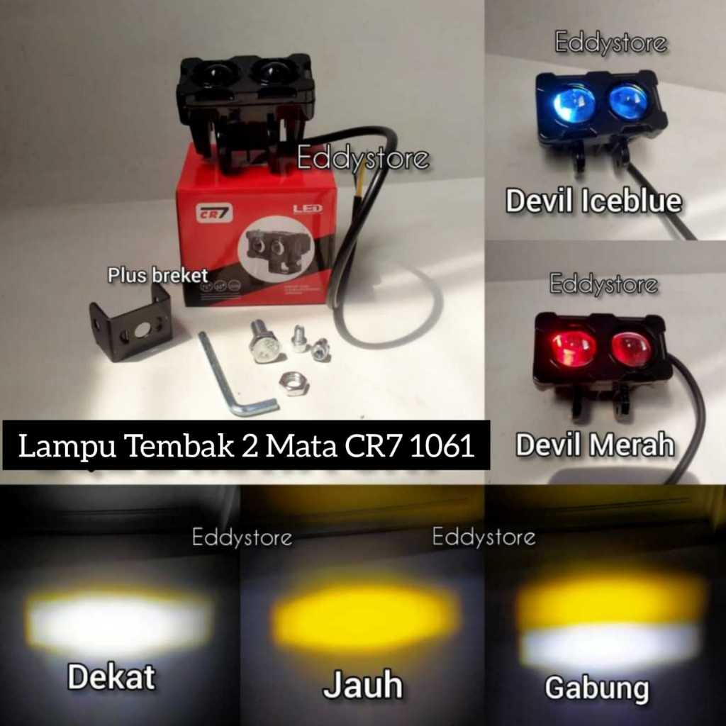 Jual Lampu tembak Laser LED 2 Mata CR7 Plus Devil CS 1061 - Waterproof ...