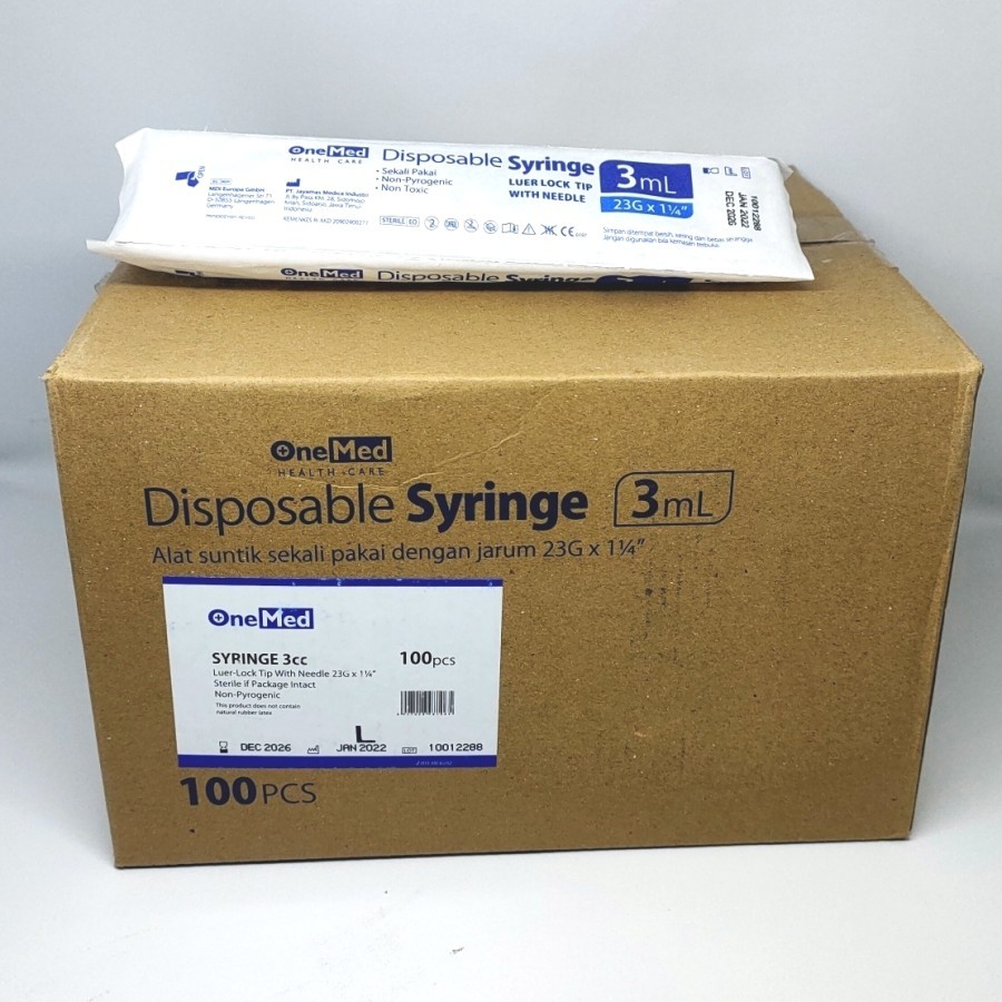 Jual Disposable Syringe Spuit 3 Ml Suntikan 3 Ml Onemed Per Pcs - Spuit 3 cc Per pcs | Shopee ...