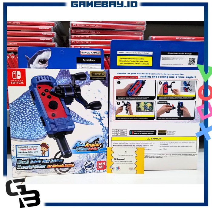 Jual Nintendo Switch Ace Angler Fishing Rod Cobalt Blue Controller ...