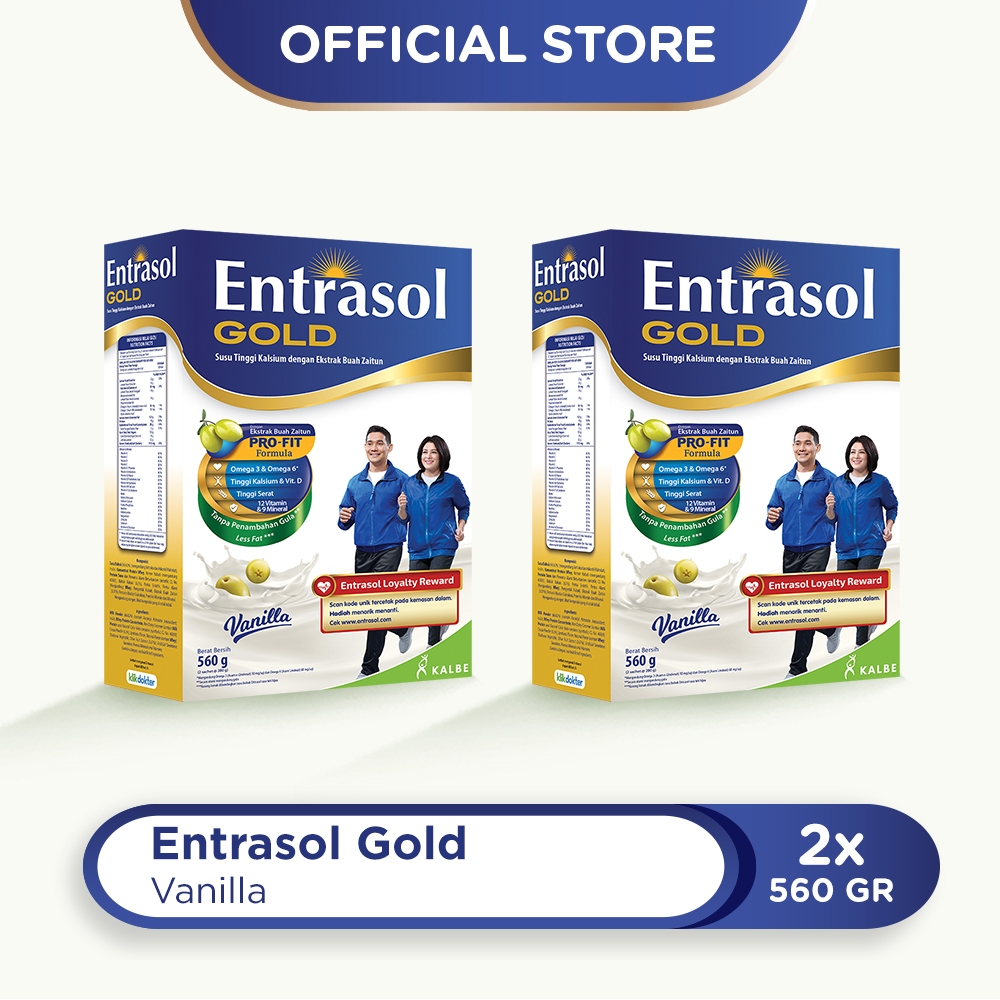 Jual Entrasol Twinpack Gold Vanilla 560g | Shopee Indonesia