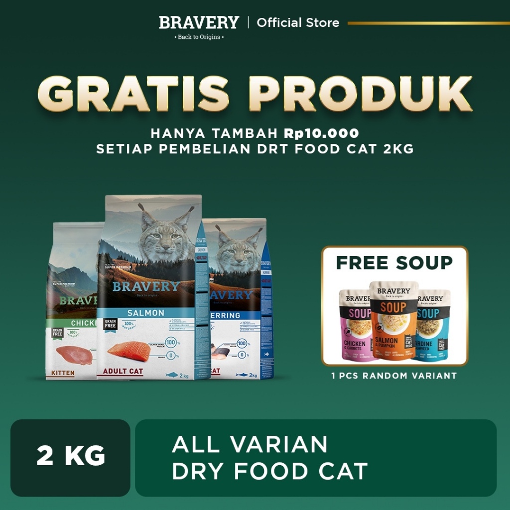 Jual BRAVERY Cat Food for Kitten 2 Kg - Makanan untuk Anak Kucing ...