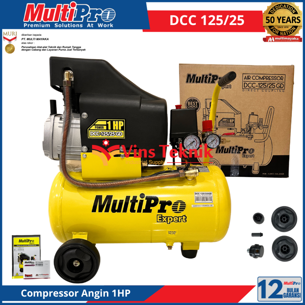 Jual Air Compressor 1HP Mesin Kompresor Angin Listrik DCC125 Multipro ...