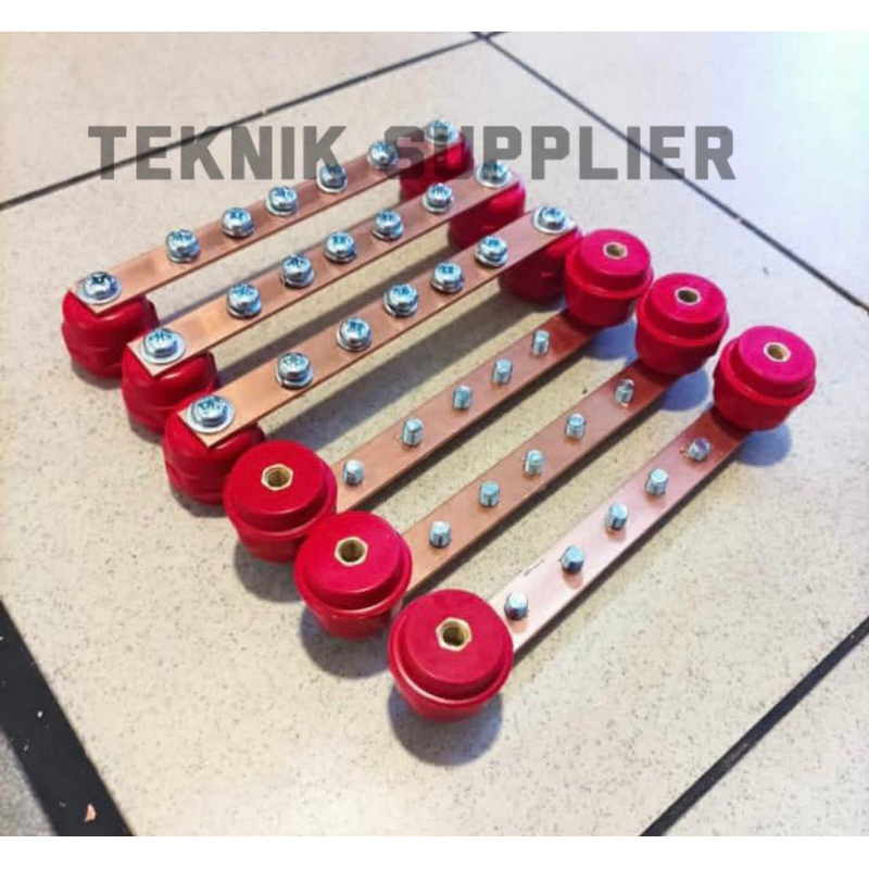 Jual busbar tembaga 2mm x 15mm x 200mm 7baut M6 komplit tinggal pakai ...