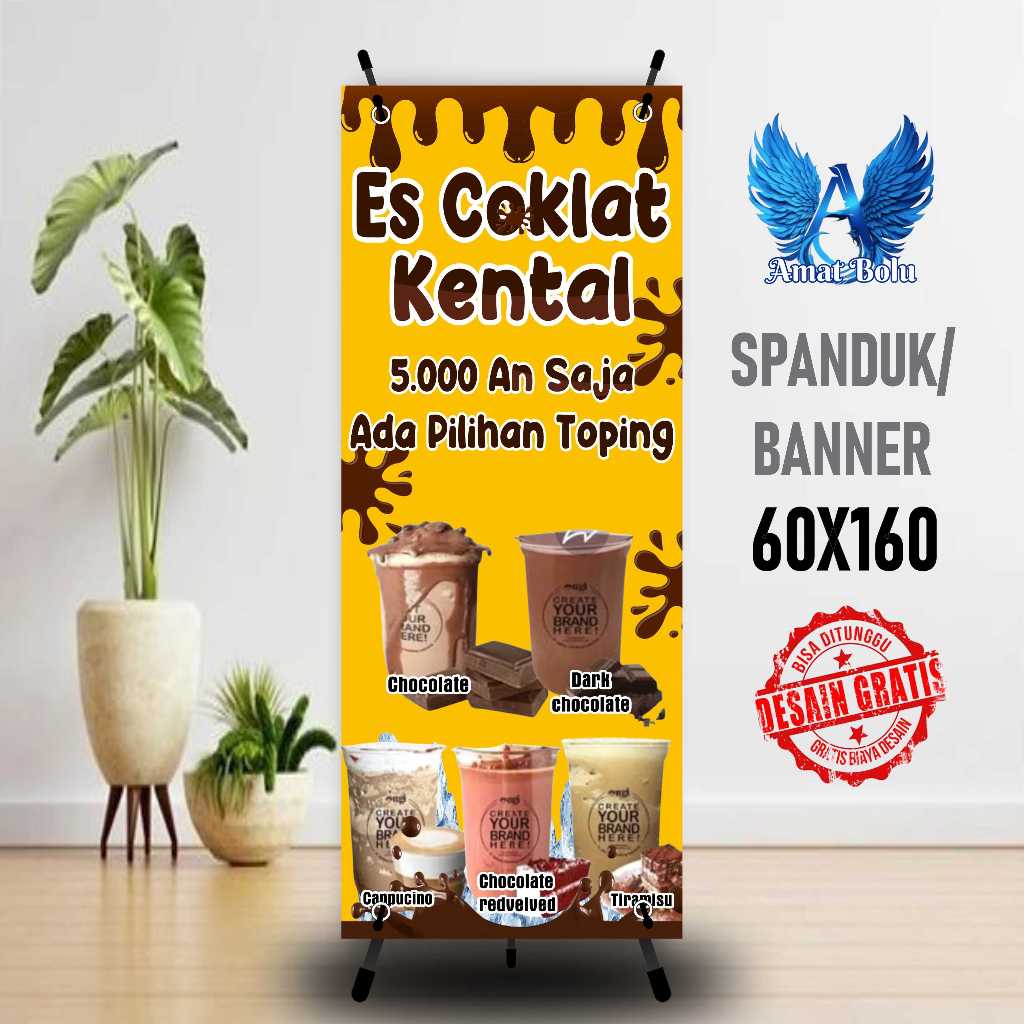 Jual Spanduk Banner ES COKLAT VARIAN RASA bisa REQUEST | Shopee Indonesia