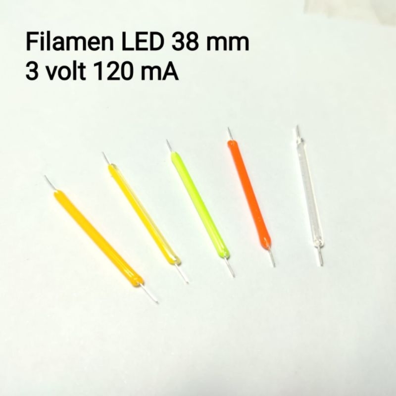 Jual Filament Edison 1 pcs Filamen LED 3 Volt 38 mm Beragam Warna ...