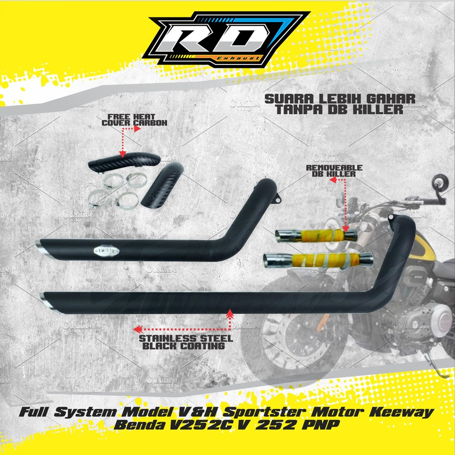 Jual Knalpot Fullsystem Model V&H Sportster Motor Keeway Benda V252C V ...