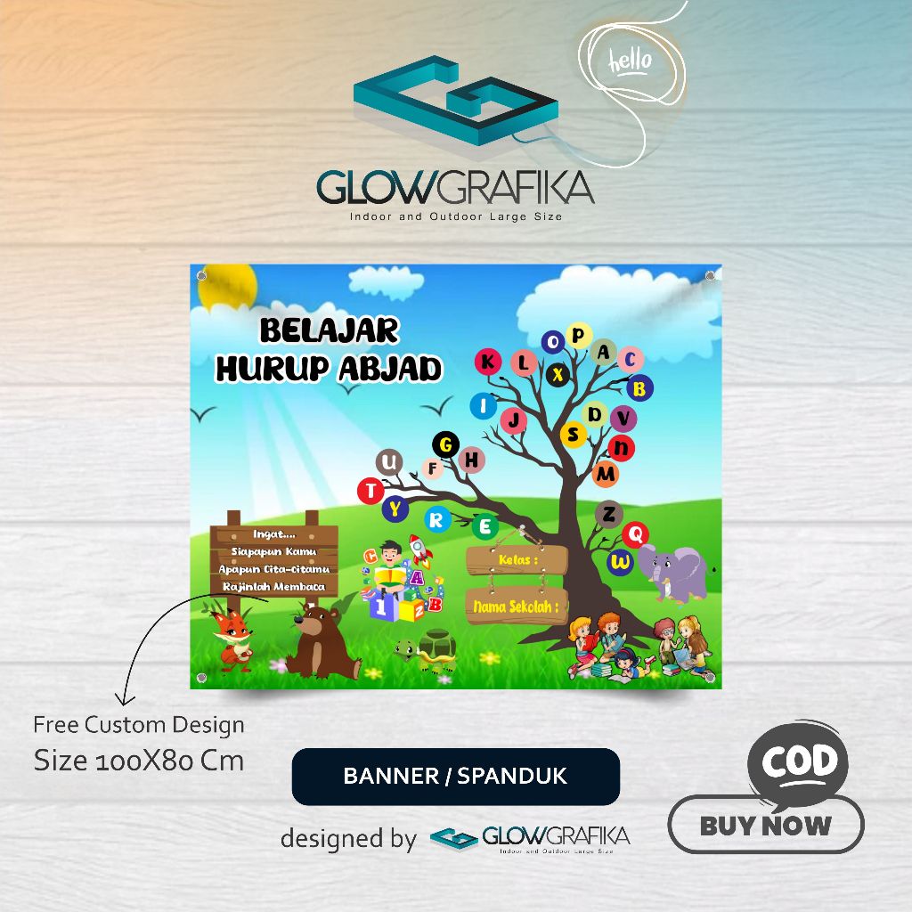 Jual Cetak Spanduk Banner Belajar Huruf Abjad | Shopee Indonesia