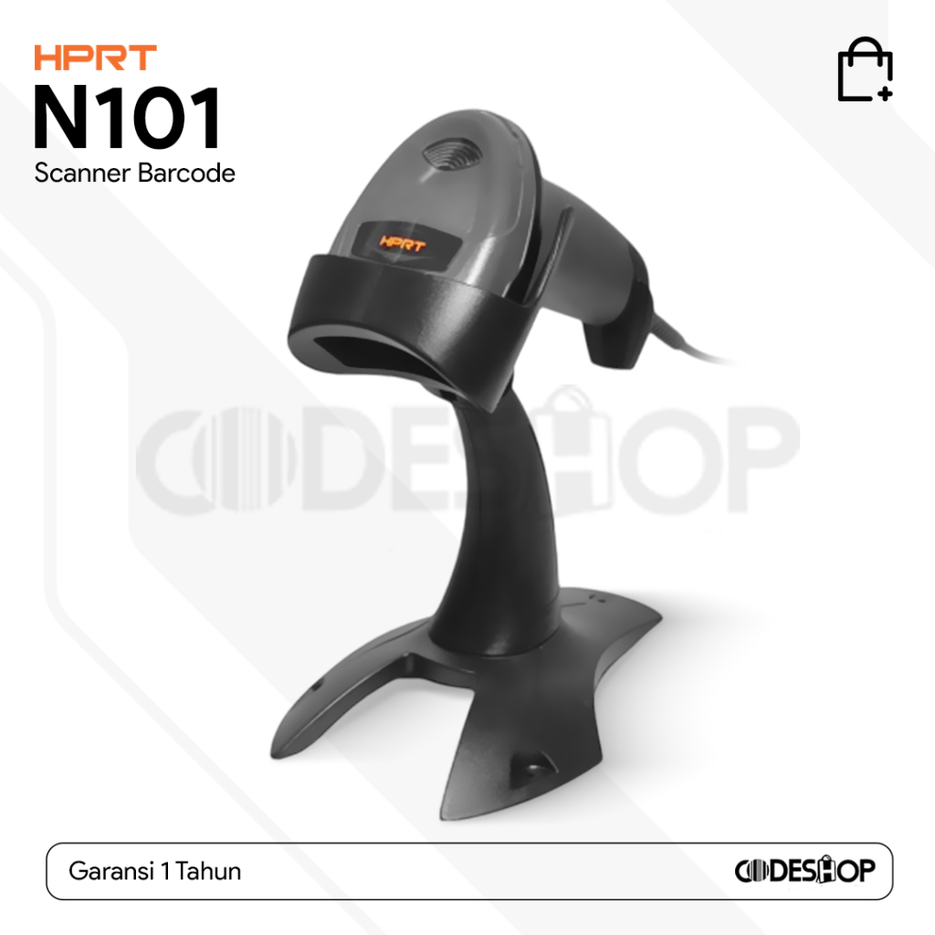 Jual Scanner Barcode HPRT N101 1D 2D Auto Scan QR Code USB Plus Stand ...