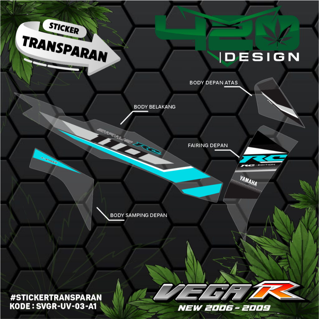 Jual STIKER TRANSPARAN VEGA R NEW MOTIF ELEGAN - SVGR-UV | Shopee Indonesia