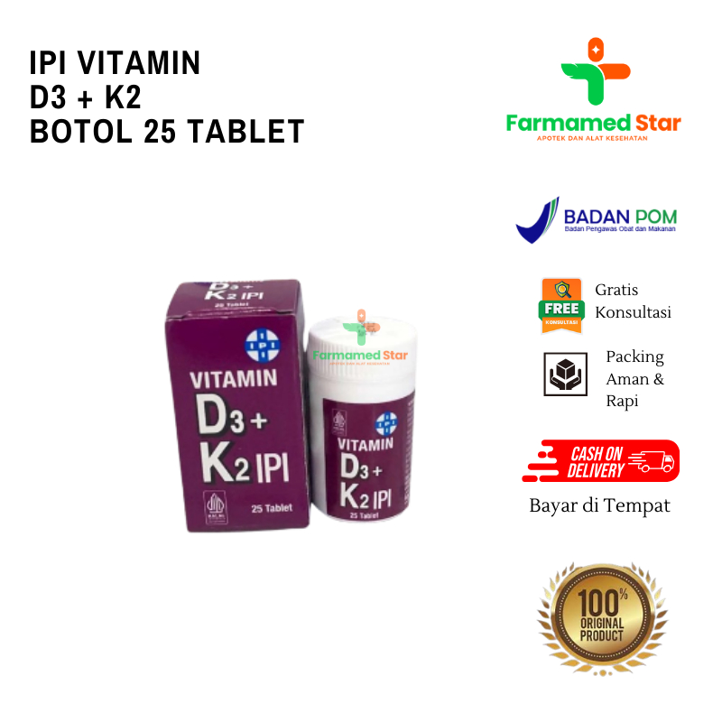 Jual IPI VITAMIN D3 + K2 BOTOL 25 TABLET | Shopee Indonesia
