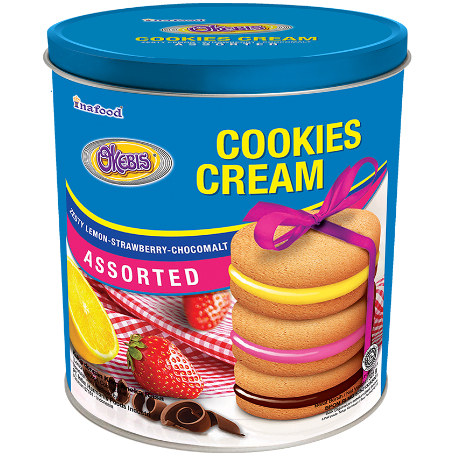 Jual BISKUIT OKEBIS COOKIES CREAM ASSORTED INAFOOD RASA ZESTYLEMON ...