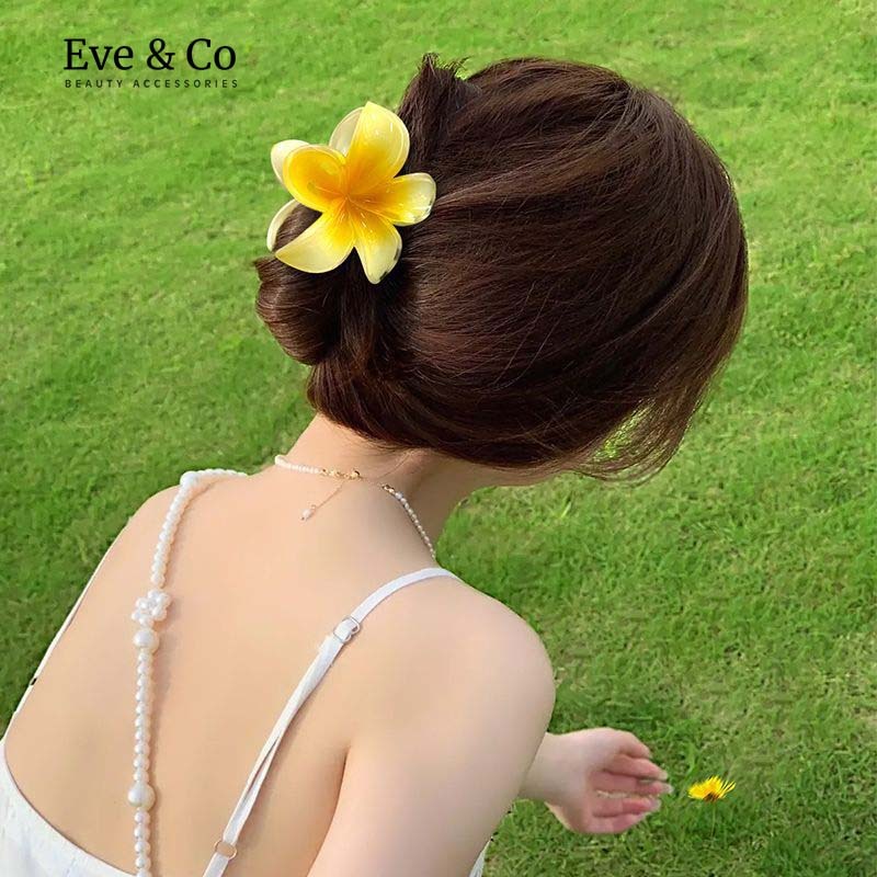 Jual Eve - Jedai Rambut Aesthetic Jepitan Acrylic Premium Bunga Kamboja ...