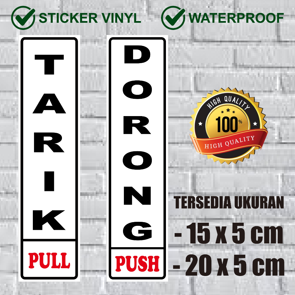Jual Sticker Pintu Tarik / Dorong / Geser Sepasang (2Pcs) | Shopee ...