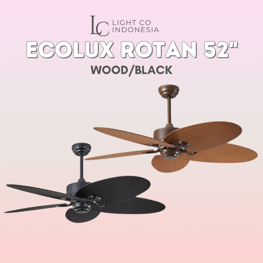 Jual Eco-199-ROTAN Ecolux Kipas Angin Gantung / kipas angin plafon ...