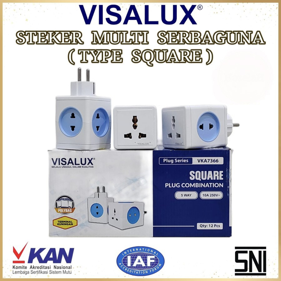 Jual Visalux VKA7366 Steker Multi Serbaguna Visalux Type Square Cabang ...