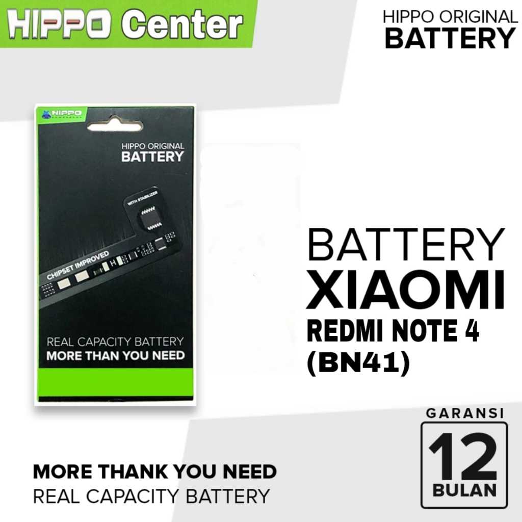 Jual Baterai Hippo XiaoMi Xiao Mi Redmi Note 4 ( BN41 ) | Shopee Indonesia
