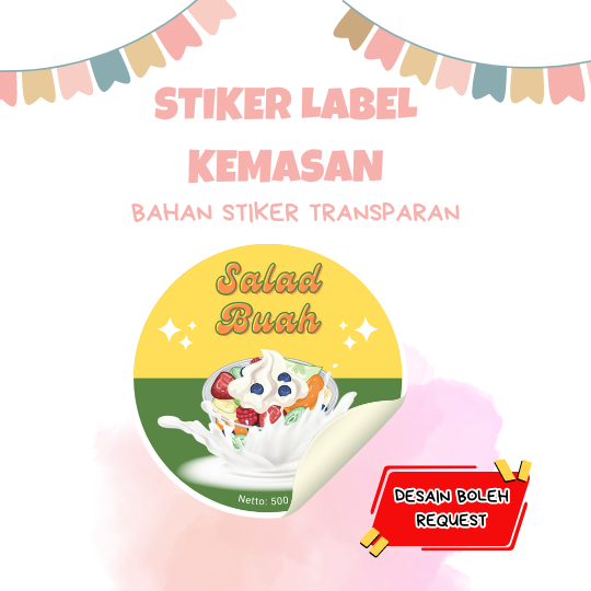 Jual STIKER LABEL KEMASAN CETAK + CUTTING POLA BAHAN VINYL TRANSPARAN ...