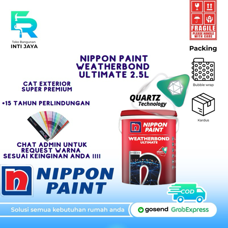 Jual Nippon Paint Weatherbond Ultimate Cat Tembok Exterior Premium 2.5L ...