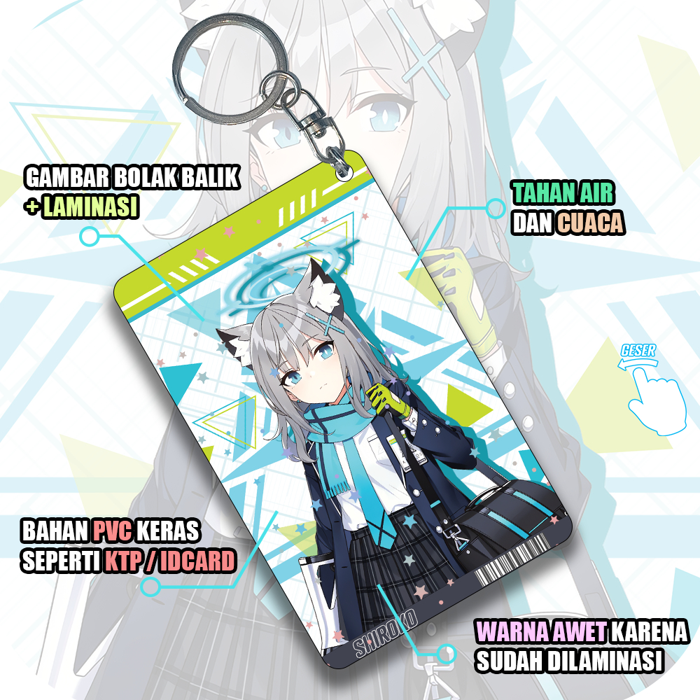 Jual Gantungan Photocard/ID card Shiroko Blue Archive, Gantungan Kunci ...