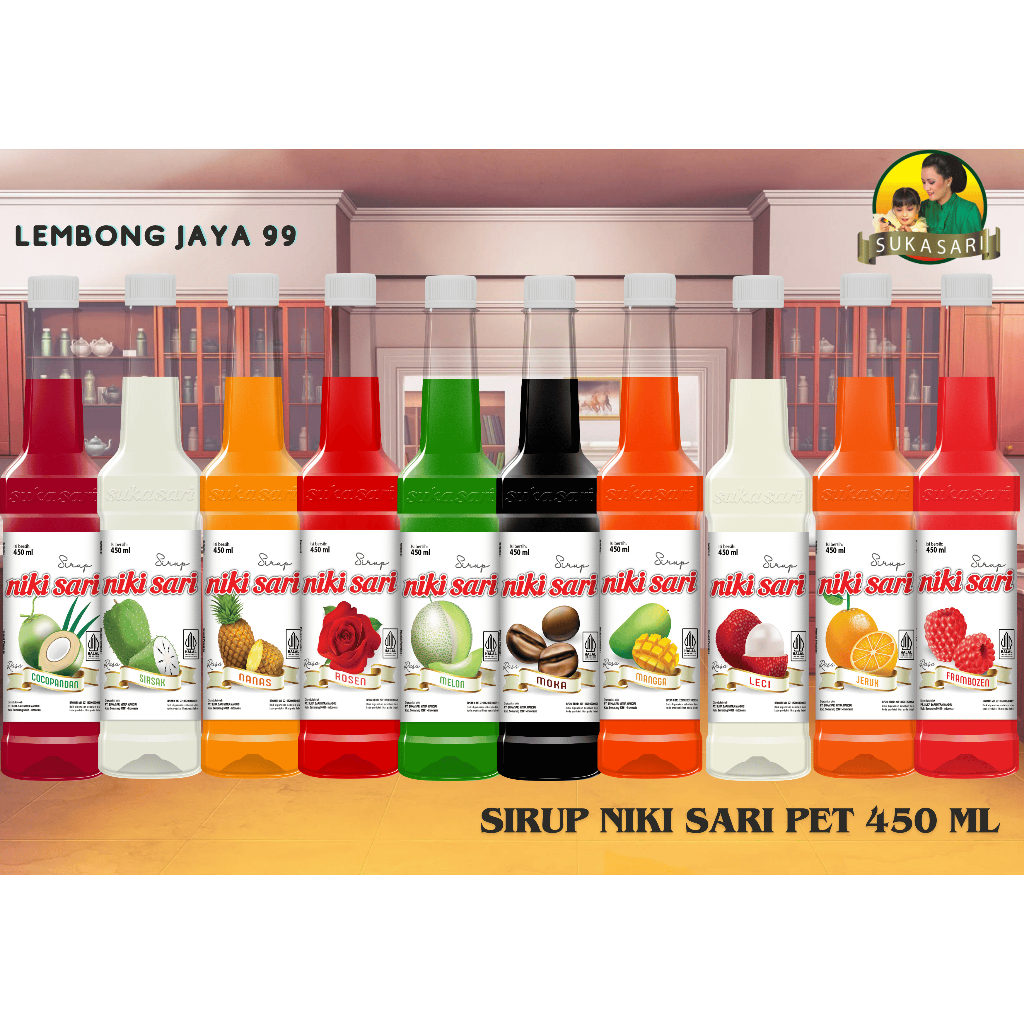 Jual Sirup Nikisari Kemasan Botol PET 450 Ml Premium (ASLII) HALAL Sirup Niki Sari Segar Rasa ...