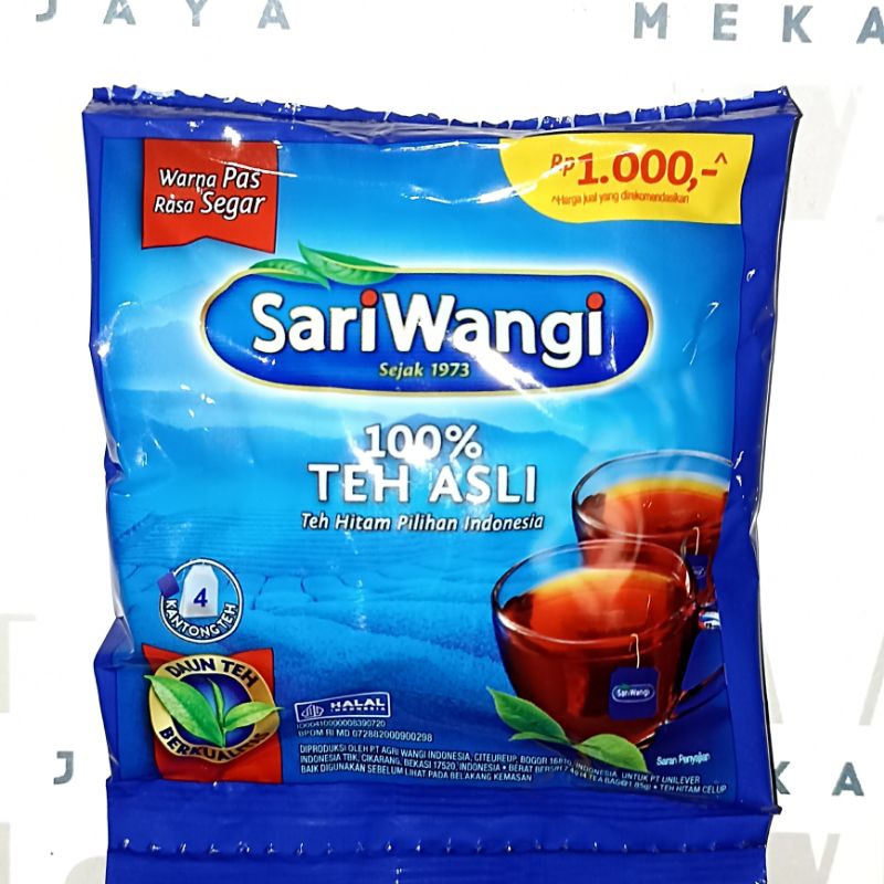 Jual Sariwangi Teh Celup Hitam Asli 1000 an 1 Renceng 6 sachet @4pcs ...