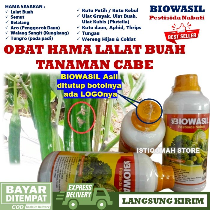 Jual BIOWASIL 500ML Pestisida Nabati Obat Hama Ulat Buah Cabe ...