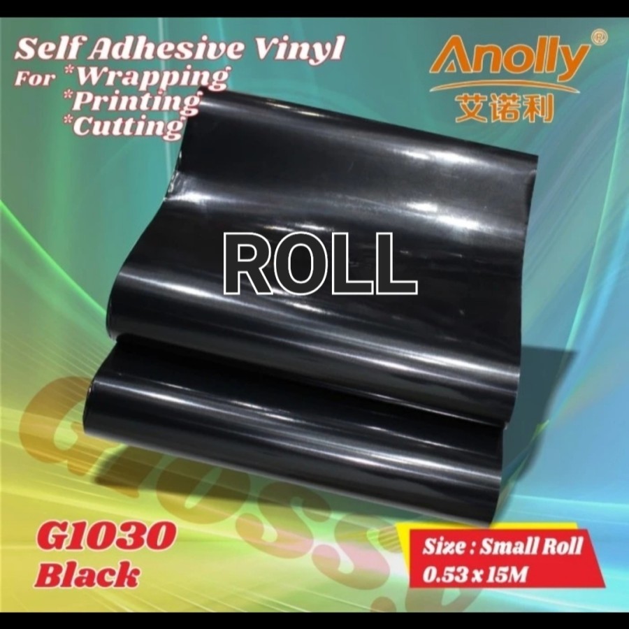 Jual Sticker Stiker Skotlet Hitam Glossy Anolly G1030 lebar 50cm - per ...
