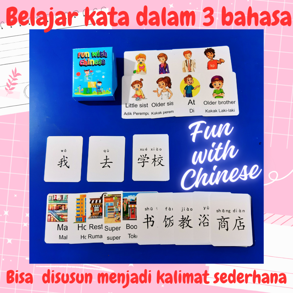 Jual Fun with Chinese Flash card Trilingual 3 bahasa | Shopee Indonesia
