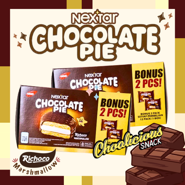 Jual NEXTAR Chocolate Pie Richoco Marshmallow Biskuit Keik Isi ...