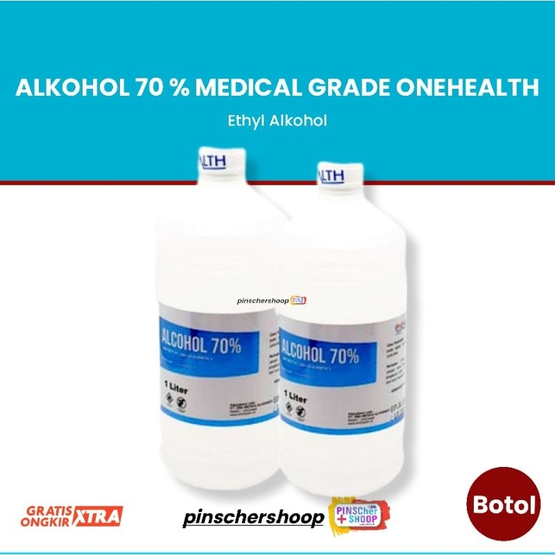 Jual Alkohol 70% OneHealth 1 Liter Alcohol Antiseptik / Btl | Shopee ...