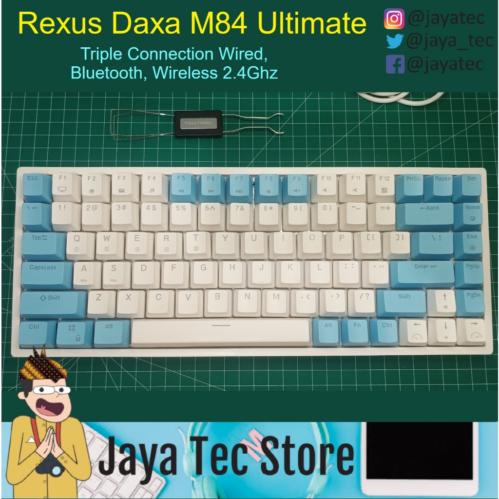 Jual Rexus Daxa M84 Ultimate Mechanical Keyboard Bluetooth Wireless 2 ...