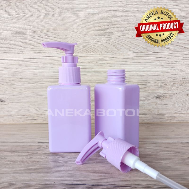 Jual BOTOL PET 100 ML KOTAK SQ UNGU TUTUP PUMP WARNA WARNI | Shopee Indonesia